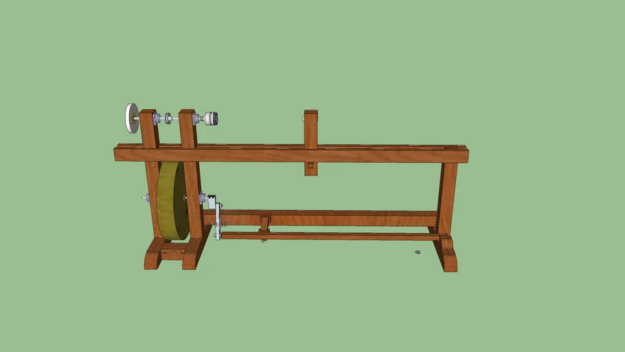 Treadle Operated Foot-Powered Wood Lathe | 3D Warehouse