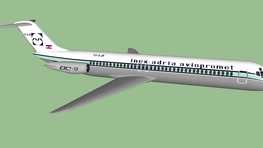 Inex-Adria Airways (1976) - McDonnell Douglas DC-9-33 | 3D Warehouse