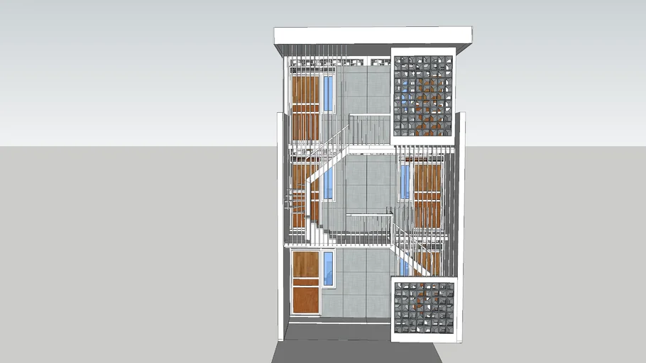 3 story minimalist Dormitory design | 3D Warehouse