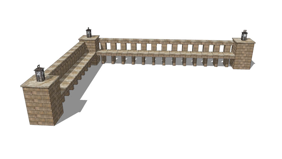 Rumble Bench - Open with Columns | 3D Warehouse