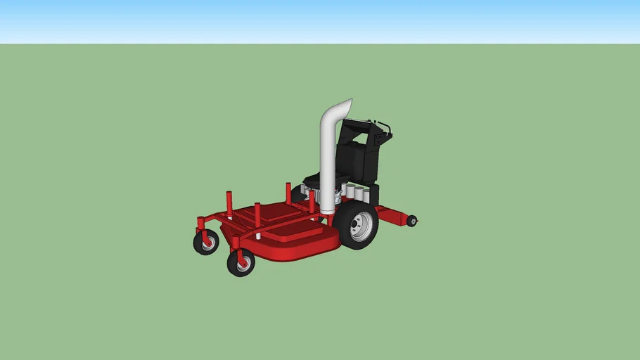 Zero turn mower with turnout stack and standing/steering platform | 3D ...