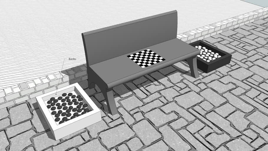 Park checkers bench | 3D Warehouse
