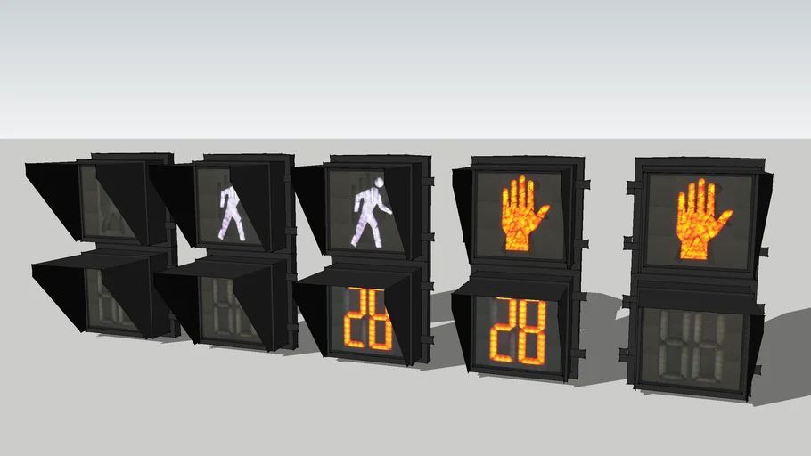 12 inch LED pedestrian signals | 3D Warehouse