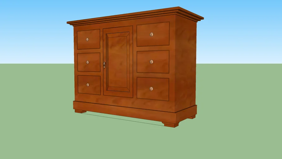 Commode meuble d'entrée Louis Philippe | 3D Warehouse