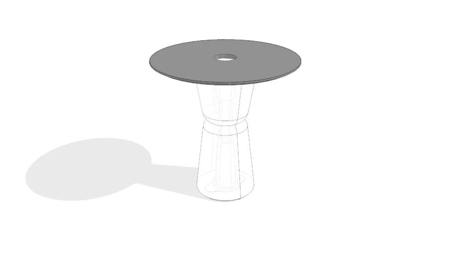 Ora Caf Table, 36H Round 36 dia Single Power Cut Out | 3D Warehouse