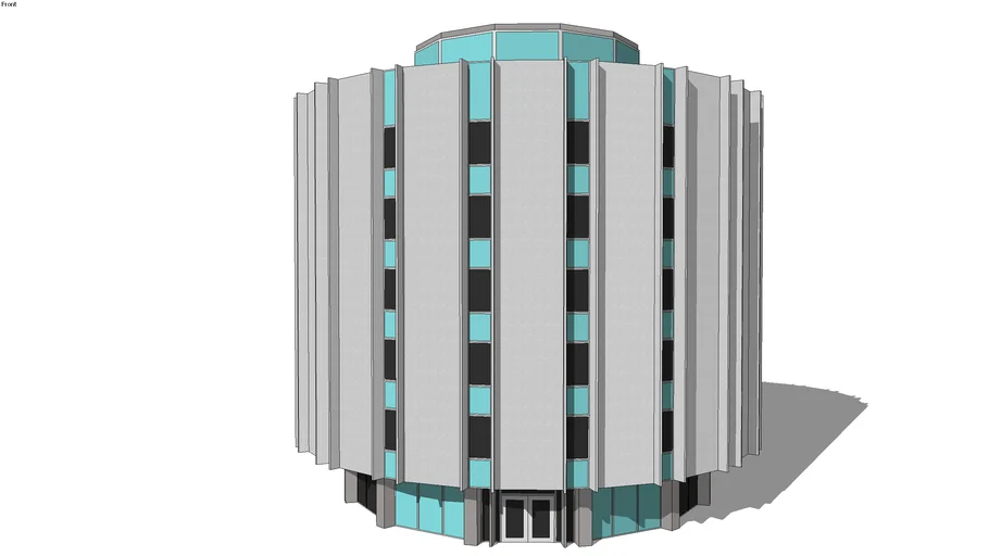 Mid Century Modern Round Office Building | 3D Warehouse
