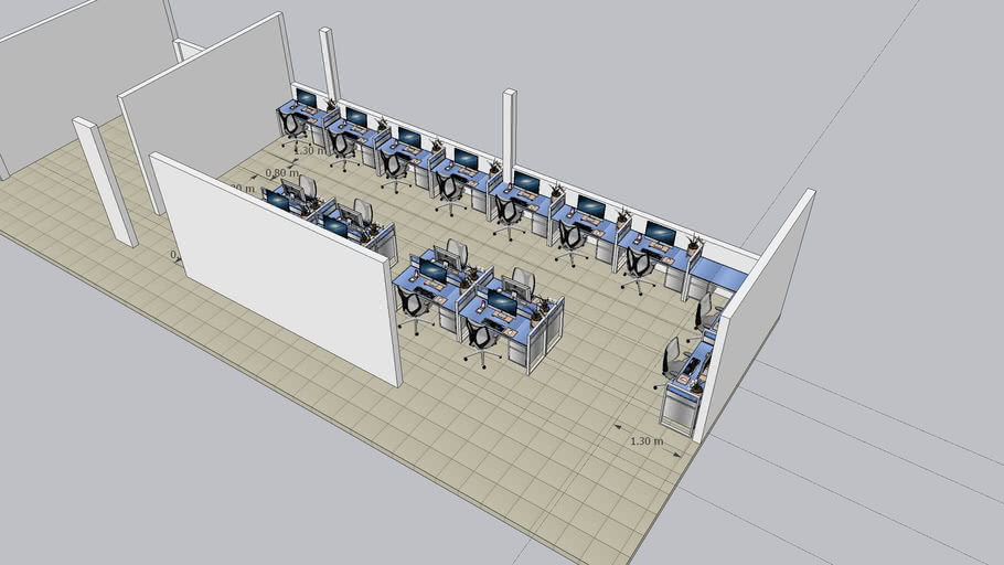 Distribución de oficinas | 3D Warehouse