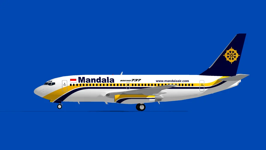 Mandala Airlines Boeing 737-200 3 | 3D Warehouse
