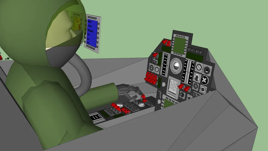 Generic Cockpit with 3D knobs, buttons and switches | 3D Warehouse