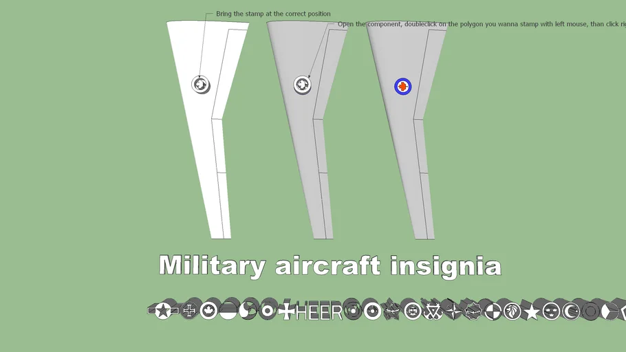 62 Military aircraft insignia to stamp into wings | 3D Warehouse