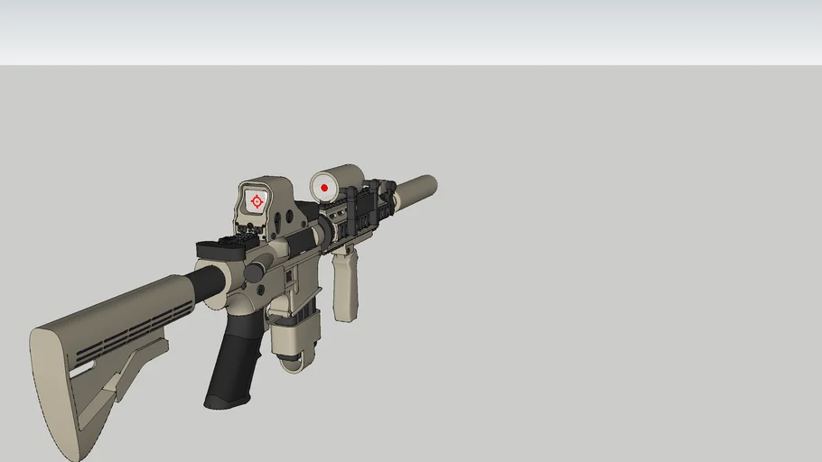 mw3 scar -L with flip scope and suppressor | 3D Warehouse