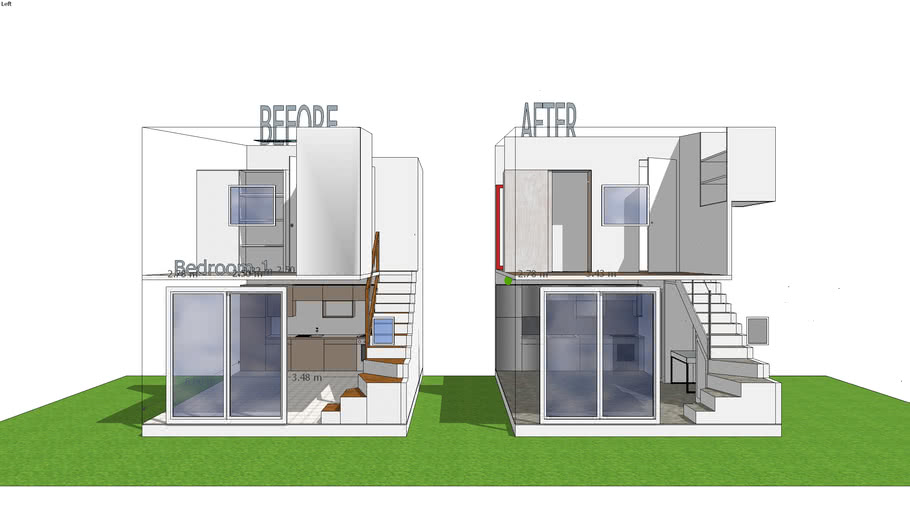 Expand a house without touching the surface. | 3D Warehouse