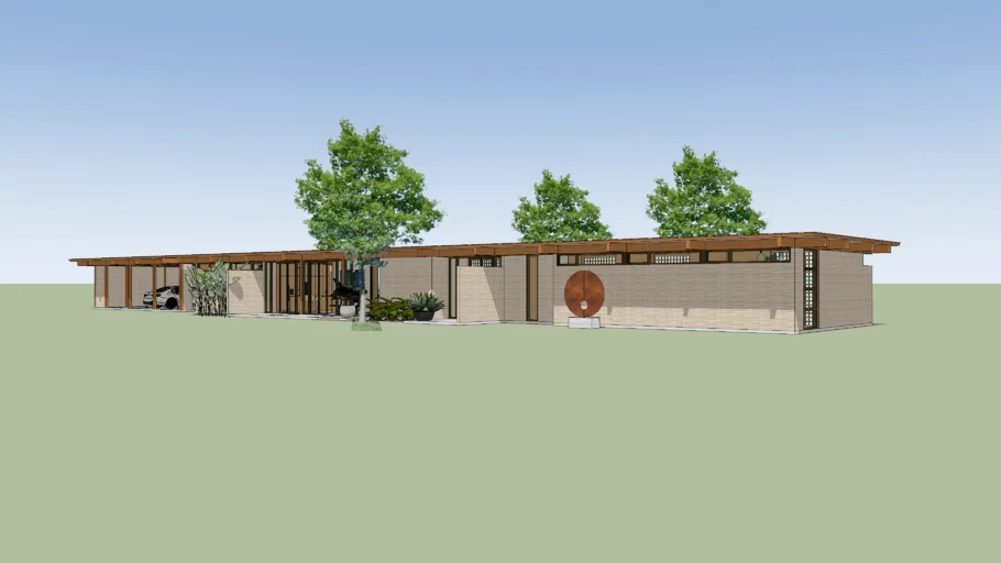 Adobe Post and Beam House | 3D Warehouse