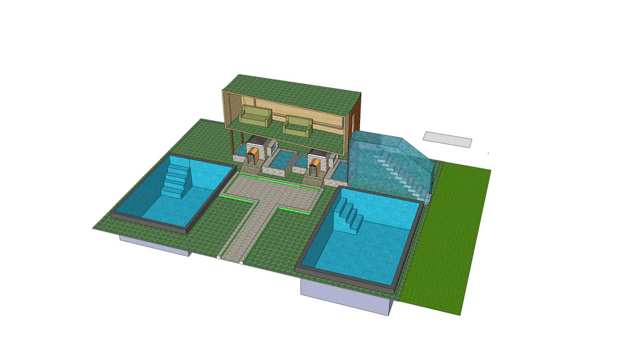 casa de descanso con piscinas.skp (319 kB) | 3D Warehouse