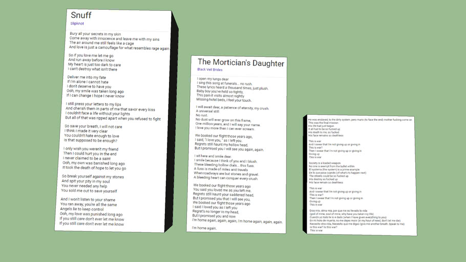 song lyrics | 3D Warehouse