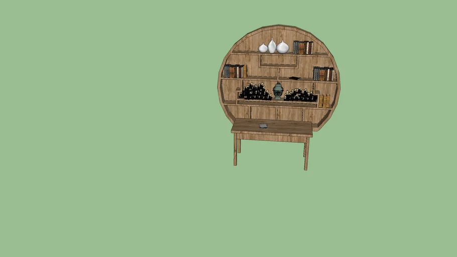 Round Bookcase and Desk | 3D Warehouse