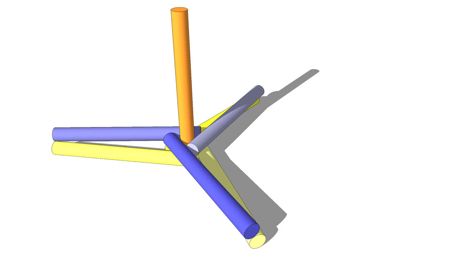 7 chalks: each one touching every other one. | 3D Warehouse