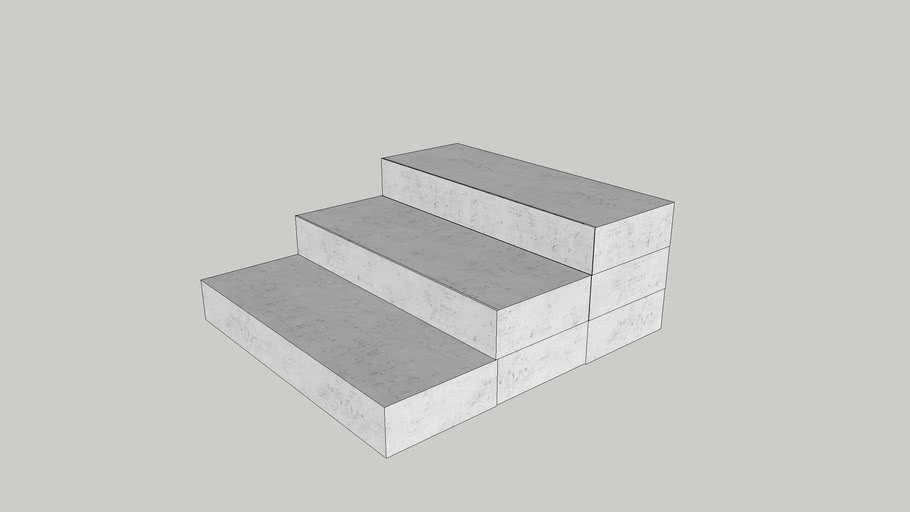 Concrete entry steps (3 steps) | 3D Warehouse