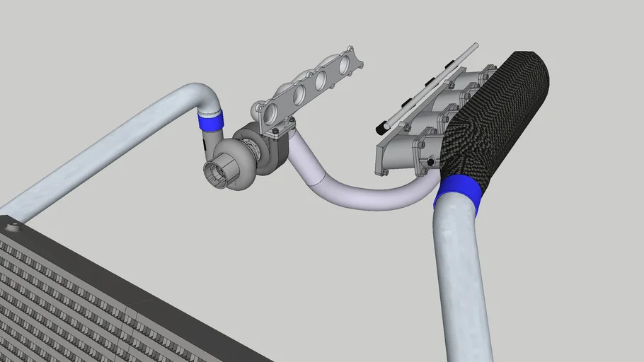 Duratec manifold and intake modified for turbo | 3D Warehouse