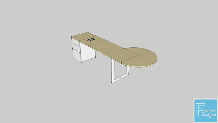 ROUND END OFFICE DESK-01 | 3D Warehouse