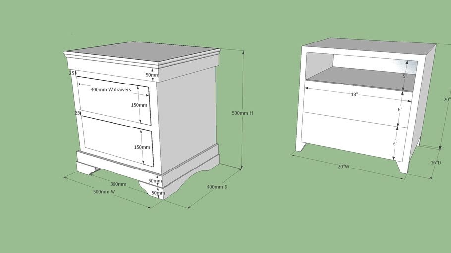 Bedside table collection | 3D Warehouse