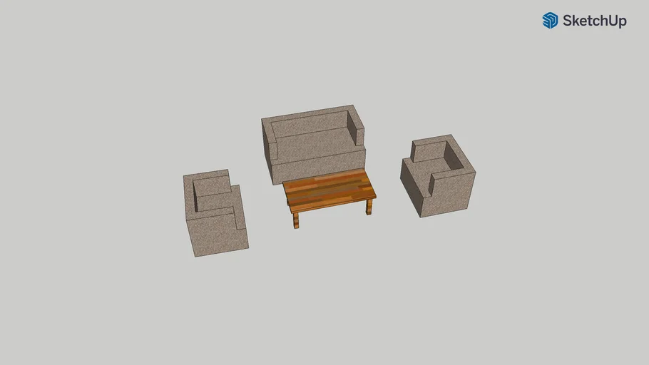 sofas and coffee table | 3D Warehouse