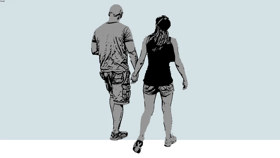 2D couple facing away | 3D Warehouse