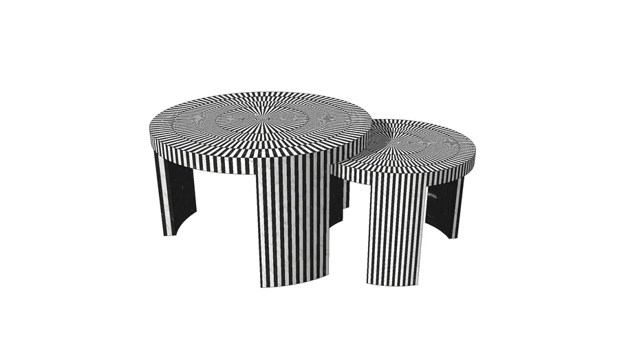 Mecox - Large Striped Marble Nesting Tables | 3D Warehouse