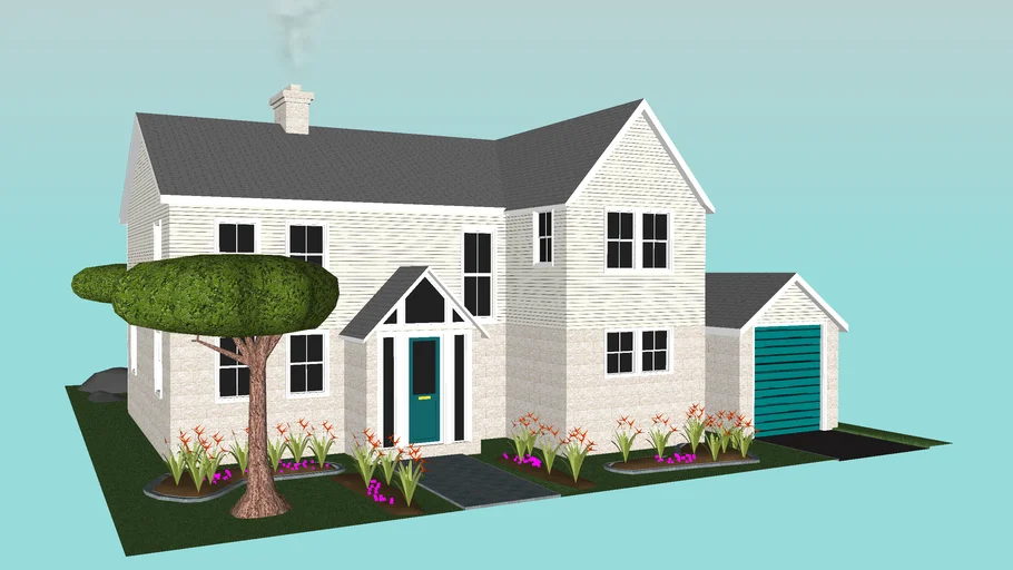 CAD-MAN's House With Yard By BTM | 3D Warehouse