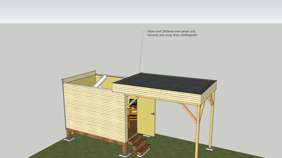 Wood garden house observatory with sliding roof | 3D Warehouse