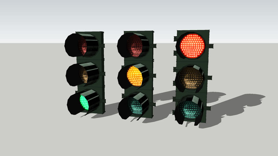 LED 8 inch traffic signals | 3D Warehouse