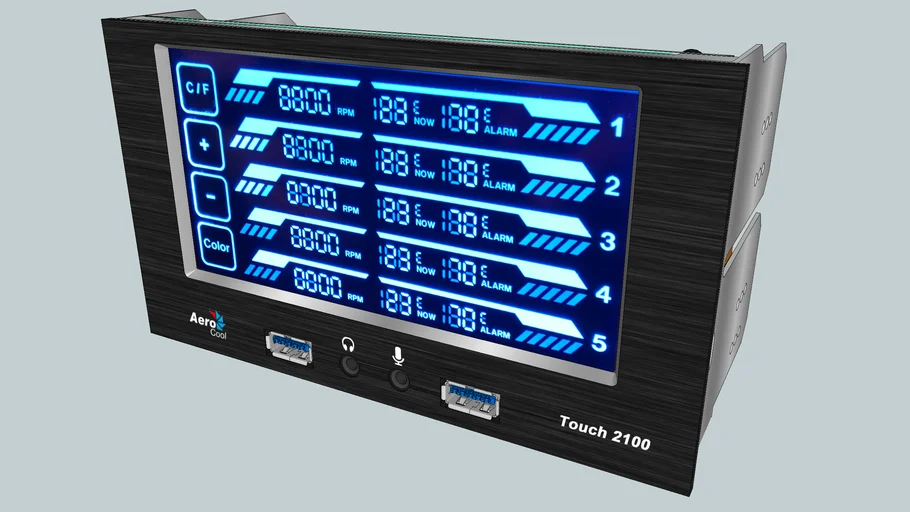 Aerocool Touch-2100 Panel, Fan Controller (High Details) | 3D Warehouse