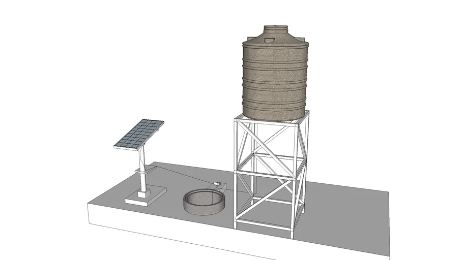 pompa air diafragma tenaga surya | 3D Warehouse