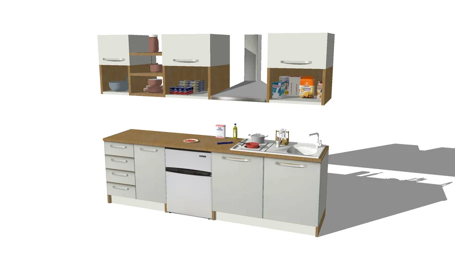 Linear kitchen for residence | 3D Warehouse