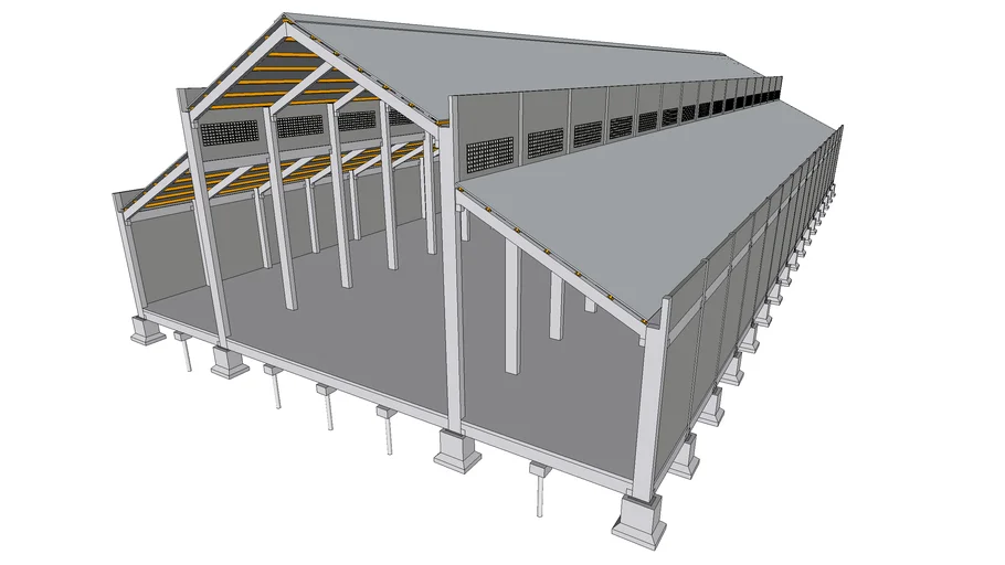 Projeto De Armazem 3d Armazém Logístico 3 Interior E Exterior Modelo