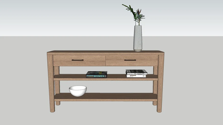 Natural Wood Console | 3D Warehouse