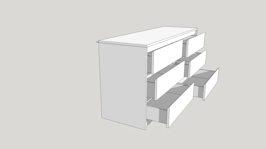 commode 6 tiroir ouvert | 3D Warehouse