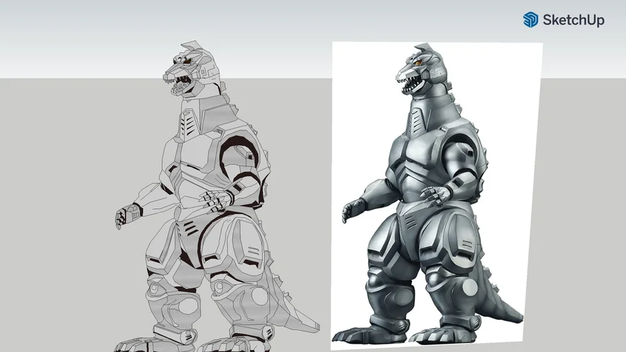 Mecha Godzilla 2d model v2 | 3D Warehouse