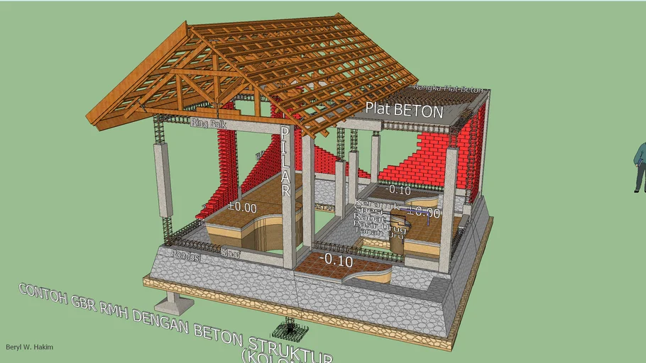 Picture House With Large Concrete Structure of foundation, sloof ...