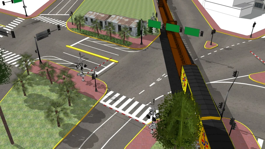 Mexico Railroad Crossing Intersection | 3D Warehouse