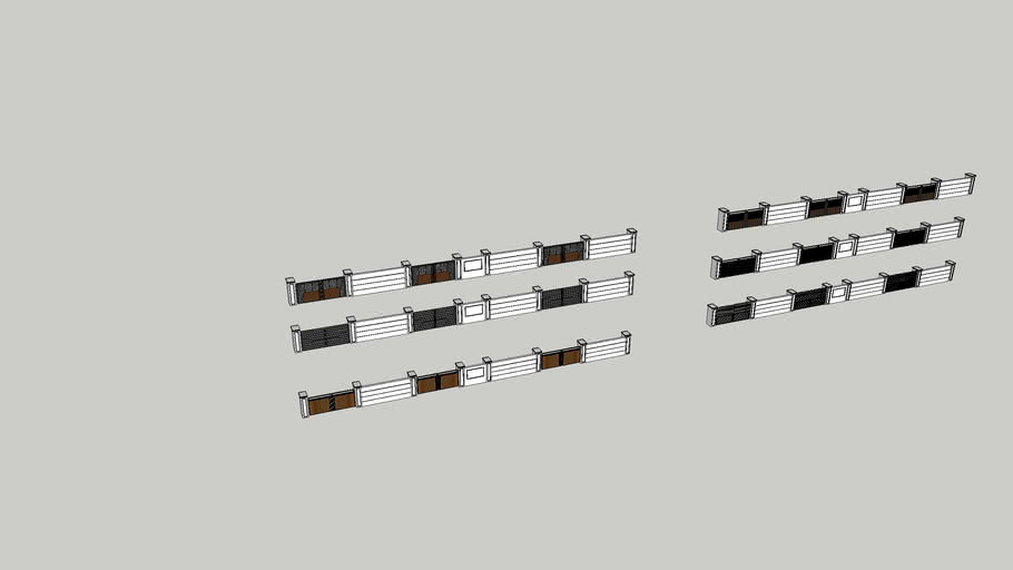 gates and compound wall for commercial building | 3D Warehouse