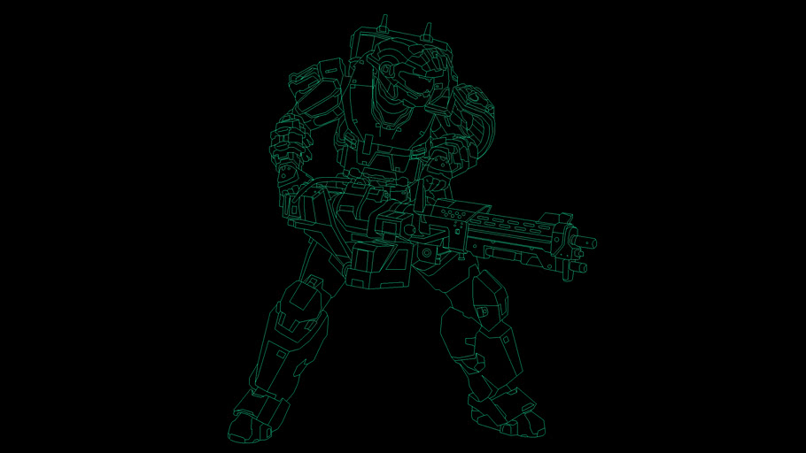 2D wireframe Jorge (Halo Reach) | 3D Warehouse