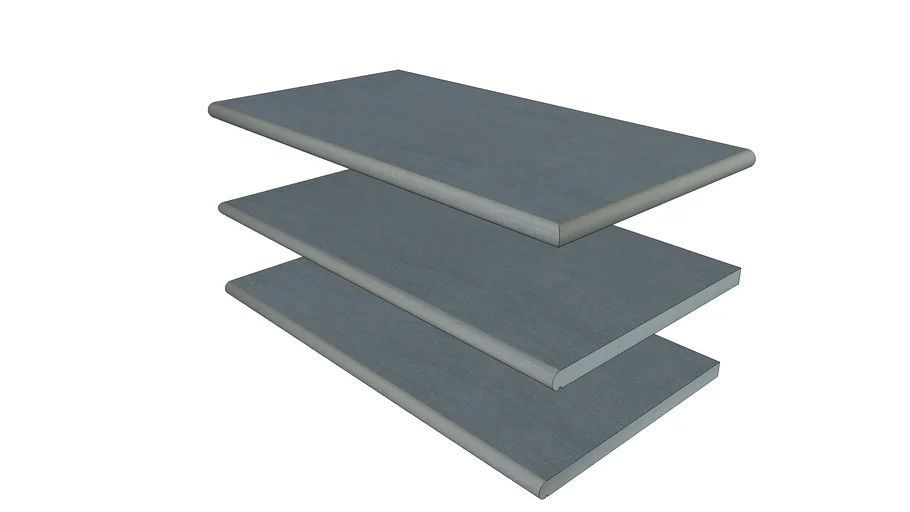 Trendy Black Porcelain Steps 1194 x 500 x 40 mm Bullnose Edge With Drip ...