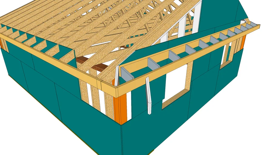 Garage with Apron Roof | 3D Warehouse