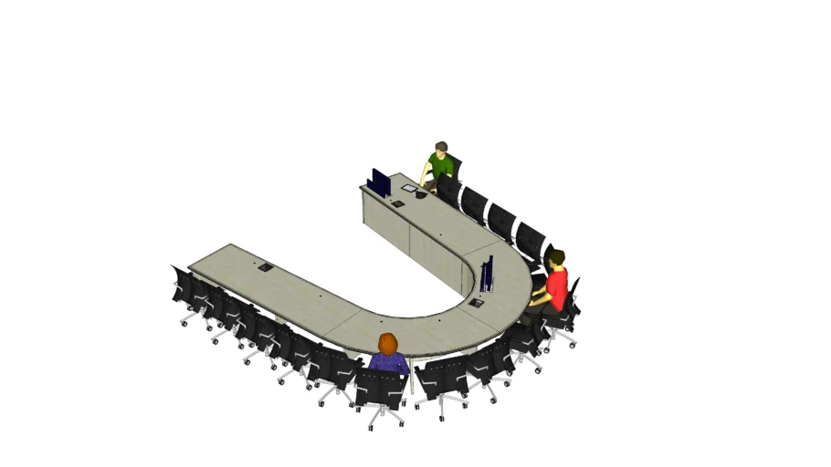 U shaped conference table | 3D Warehouse