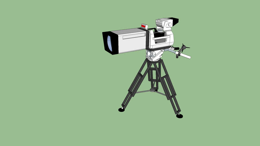 Broadcast Camera setup with large box lens | 3D Warehouse