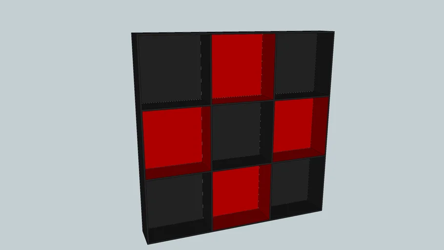 meuble de rangement compo rouge et noir | 3D Warehouse