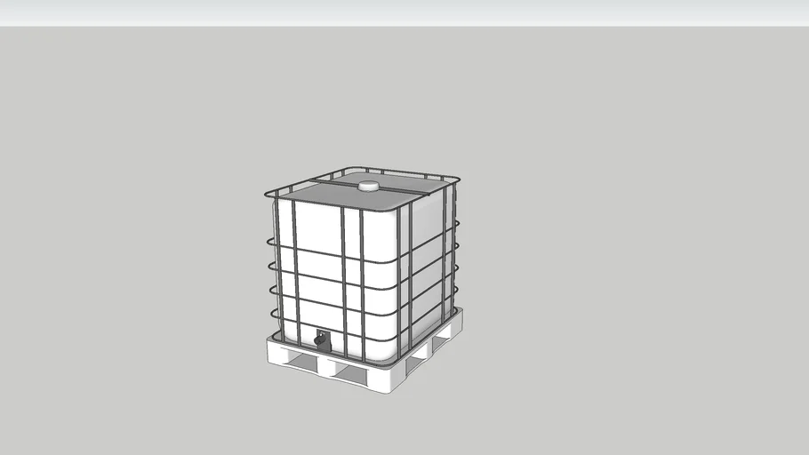 1000L plastic water tank on plactic pallet | 3D Warehouse