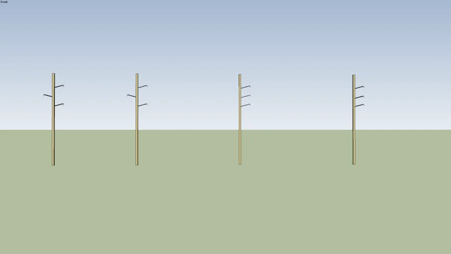 4 Cement Power Lines | 3D Warehouse