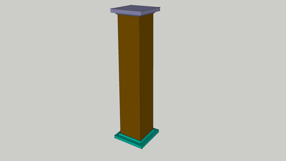 Simple Wood Column 58 3/8'H x 15' square at base | 3D Warehouse